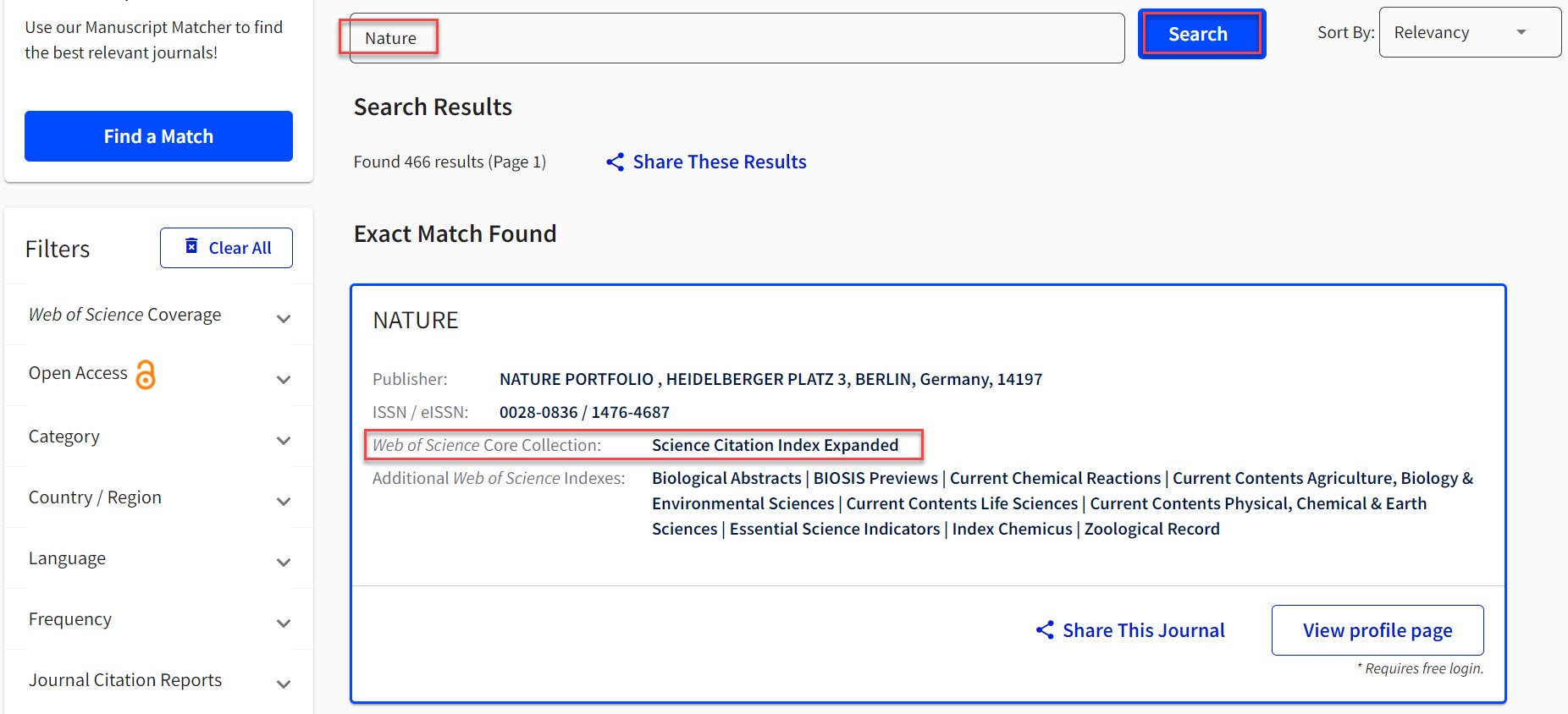 Extensive updates of indexed journal list on Web of Science for ...