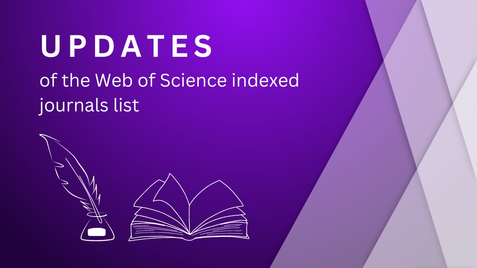 Extensive updates of indexed journal list on Web of Science for ...